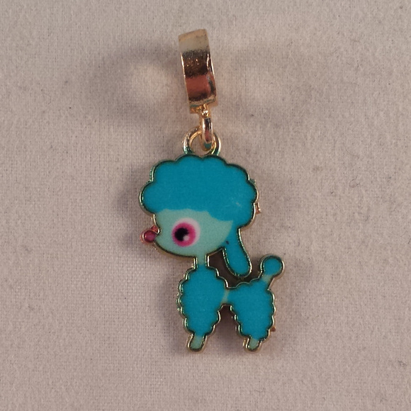 Kristy's Jewels | Jewelry | Gold Blue Poodle Dog Charm Pendant Spacer ...